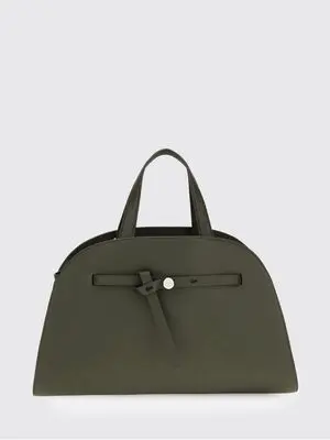 Tory Burch Romy Grained Leather Handbag With Double T Logo And Shoulder Strap - Green