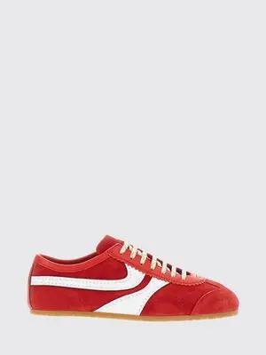 Dries Van Noten Dries Van Noten Two-Tone Suede And Smooth Leather Low-Top Sneakers Red