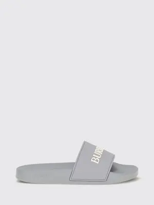 Burberry Rubber Slides With Contrasting Lettering Logo - Grey
