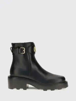 Valentino Garavani Leather Ankle Boots With Buckle Detail
