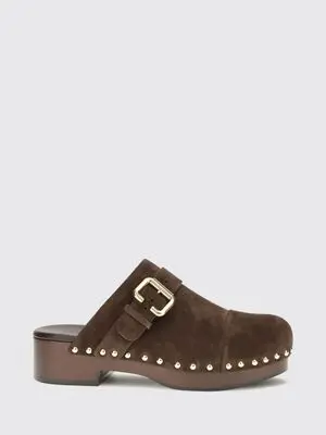 Chloé Jeannette Studded Suede Leather Mules With Adjustable Strap