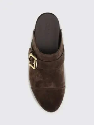 Chloé Jeannette Studded Suede Leather Mules With Adjustable Strap