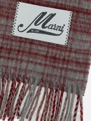 Marni Check-pattern Virgin Wool And Alpaca-blend Scarf With Logo Patch