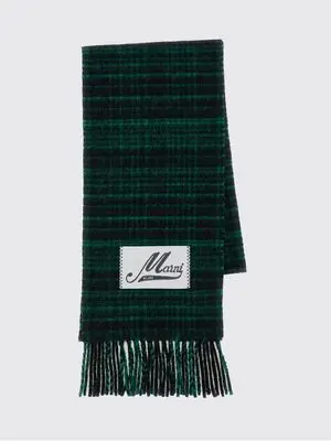 Marni Check-pattern Virgin Wool And Alpaca-blend Scarf With Logo Patch - Multicolor