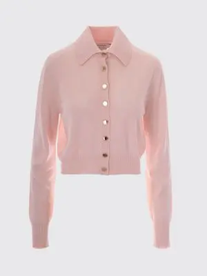 Sportmax Virgin Wool Polo Cardigan With Metallic Buttons - Pink