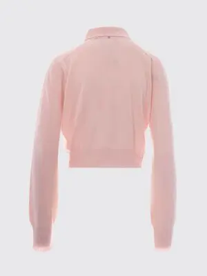 Sportmax Virgin Wool Polo Cardigan With Metallic Buttons - Pink