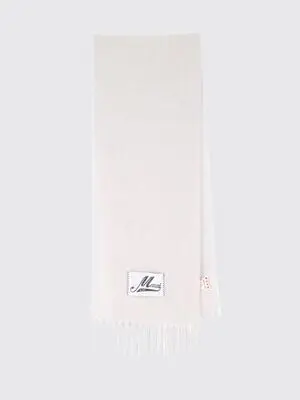 Marni Logo-patch Fringed Alpaca Wool-blend Scarf In A Colour-block Design - Ice