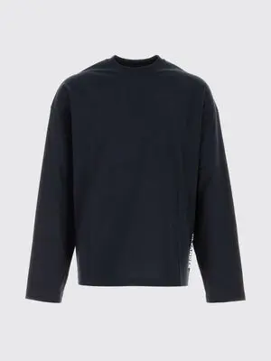 JIL SANDER Long-sleeved Cotton T-shirt With Contrast Logo - Blue