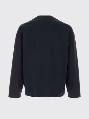 JIL SANDER Long-sleeved Cotton T-shirt With Contrast Logo - Blue
