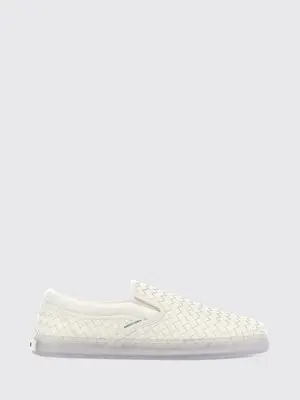 Bottega Veneta Intrecciato Leather Slip-on Sneakers - White