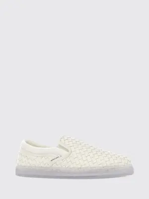Bottega Veneta Intrecciato Leather Slip-on Sneakers - White