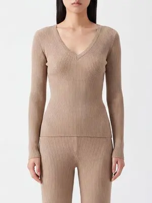 Liu Jo Ribbed Knit V-neck Sweater - Platinum