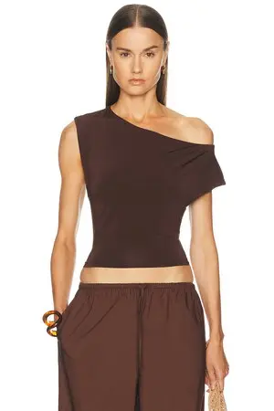 SRG Abigail Top In Brown - Coffee