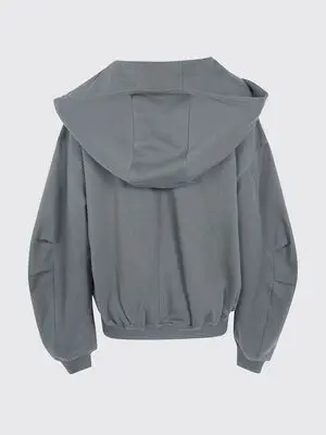 Attico Oversized Zip-up Cotton Hoodie With Contrast Logo