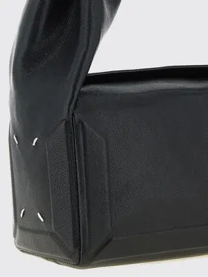 MAISON MARGIELA Small East West Tumbled Lambskin Shoulder Bag - Black