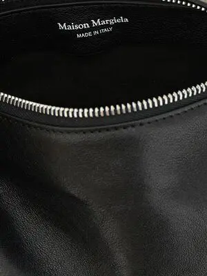 MAISON MARGIELA Small East West Tumbled Lambskin Shoulder Bag - Black