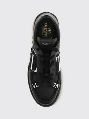 Valentino Garavani Vl7n Smooth Calf Leather Sneakers With Printed Logo - Black