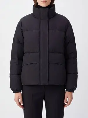 JIL SANDER Short Quilted Nylon Puffer Jacket With High Collar - Black