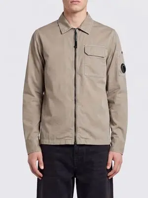 C.P. COMPANY Cotton Shirt Jacket With Patch Pocket And Applied Logo