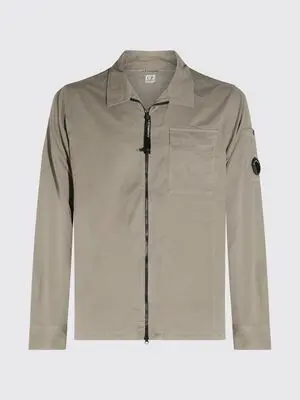 C.P. COMPANY Cotton Shirt Jacket With Patch Pocket And Applied Logo