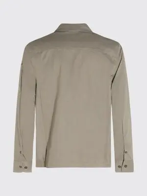 C.P. COMPANY Cotton Shirt Jacket With Patch Pocket And Applied Logo