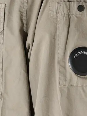 C.P. COMPANY Cotton Shirt Jacket With Patch Pocket And Applied Logo