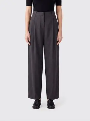 Max Mara High-waisted Wide-leg Wool Trousers - Charcoal