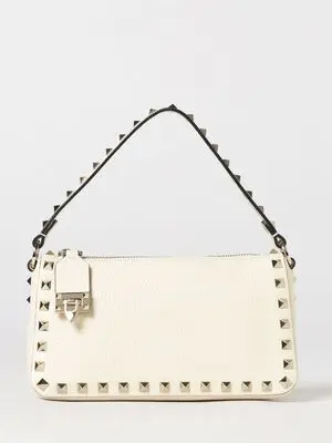 Valentino Garavani Valentino Garavani Rockstud Calfskin Leather Mini Handbag Ivory