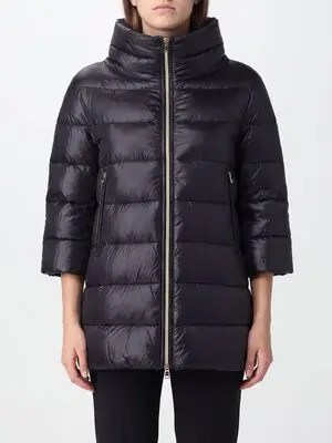 Herno Long Quilted Nylon Puffer Coat With Funnel Neck And Zip Closure