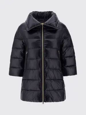 Herno Long Quilted Nylon Puffer Coat With Funnel Neck And Zip Closure