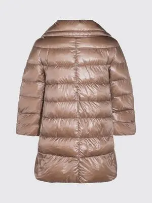 Herno Long Quilted Nylon Puffer Coat With Funnel Neck And Zip Closure - Dove Grey