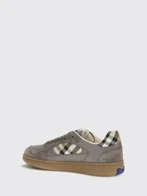 Burberry Terrace Leather And Suede Sneakers With Vintage Check Motif