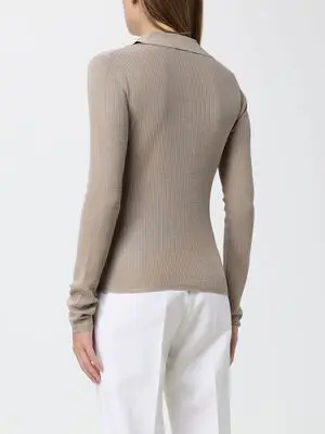 Max Mara Ribbed Silk And Cashmere Knit Polo - Beige
