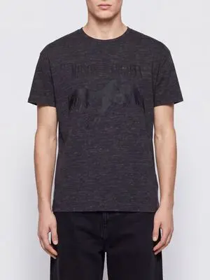 MAISON MARGIELA Graphic Logo Print Cotton Crewneck T-shirt - Charcoal