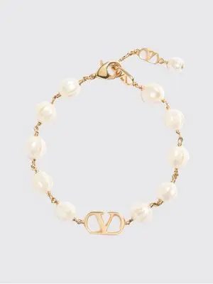 Valentino Garavani Vlogo Signature Bracelet In Metal With Pearls And Crystals