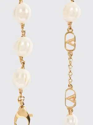 Valentino Garavani Vlogo Signature Bracelet In Metal With Pearls And Crystals