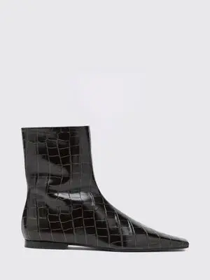 TOTEME Croc Effect Ankle Boots