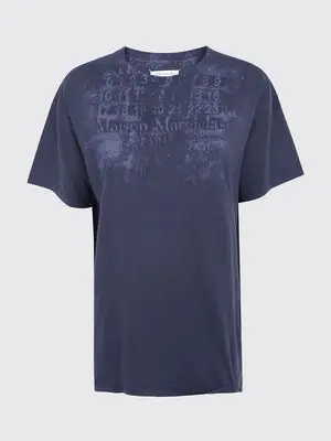 MAISON MARGIELA Cotton T-shirt With Numeric Logo And Dropped Shoulders - Black