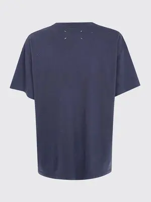 MAISON MARGIELA Cotton T-shirt With Numeric Logo And Dropped Shoulders - Black