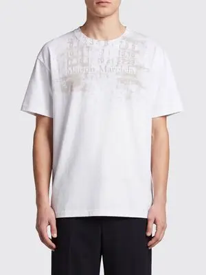 MAISON MARGIELA Cotton T-shirt With Numeric Logo And Dropped Shoulders - Ice