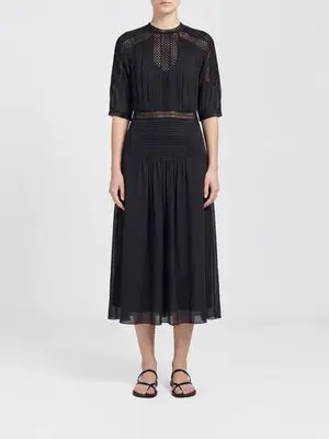 Isabel Marant Étoile Flared Midi Dress With Lace Inserts