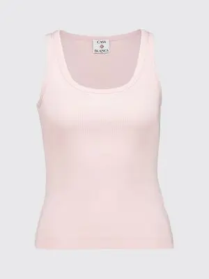 Casablanca U-neck Slim Fit Stretch Cotton Tank Top With Contrast Logo