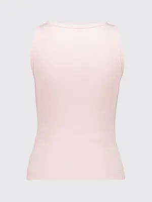 Casablanca U-neck Slim Fit Stretch Cotton Tank Top With Contrast Logo