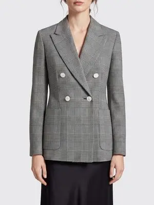 Max Mara Prince Of Wales Virgin Wool Double-breasted Blazer