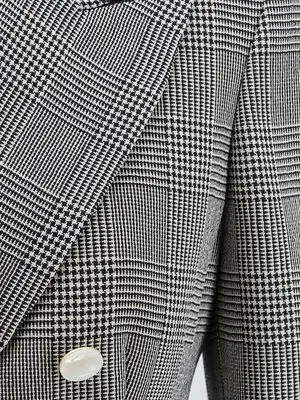 Max Mara Prince Of Wales Virgin Wool Double-breasted Blazer