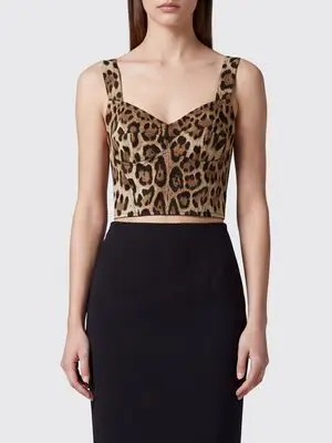 Dolce & Gabbana Animalier Print Cropped Corset Top