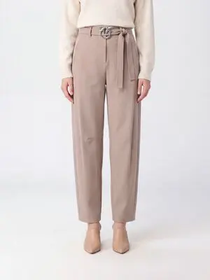 Pinko Tailored Belted Wide Leg Pants - Beige