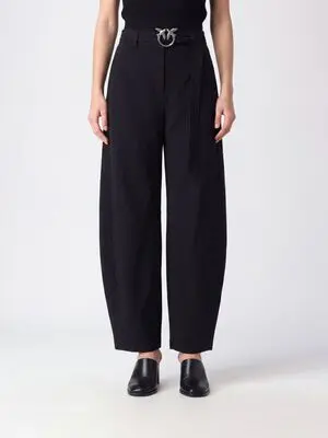 Pinko Tailored Belted Wide Leg Pants - Black