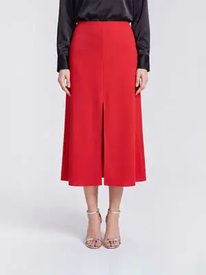Valentino Garavani High-waisted A-line Silk Midi Skirt