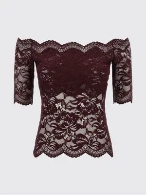Rabanne Off-the-shoulder Lace Top - Violet